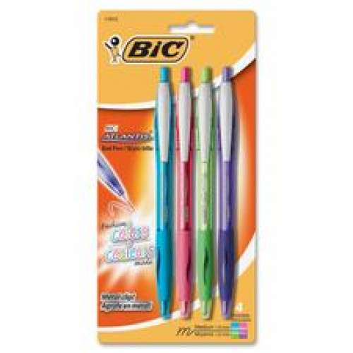 BIC Atlantis Retractable Ball Pens - Medium Pen Point - 1 mm Pen Point ...